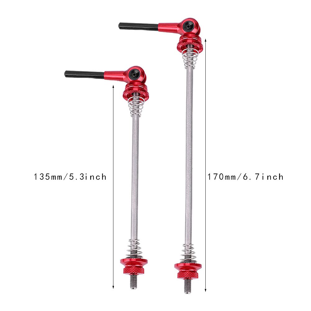 Bike Skewer, 135/170mm High Hardness Bicycle Quick Release Movable Handle Easy to Use for Road Bicycle(Red)