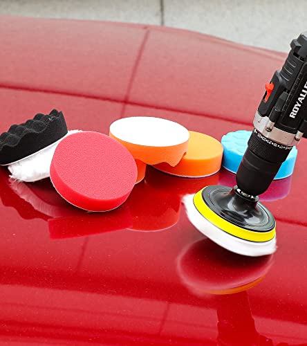 LUCKUT Decal Remover, Adhesive Remover, 13PC Rubber Pin Stripe Removal Tool Kit for Drill for Automotive Car Sticker, Vinyl, Rv, with Polishing Pads, Wool Buffing Pad and Razor Blades