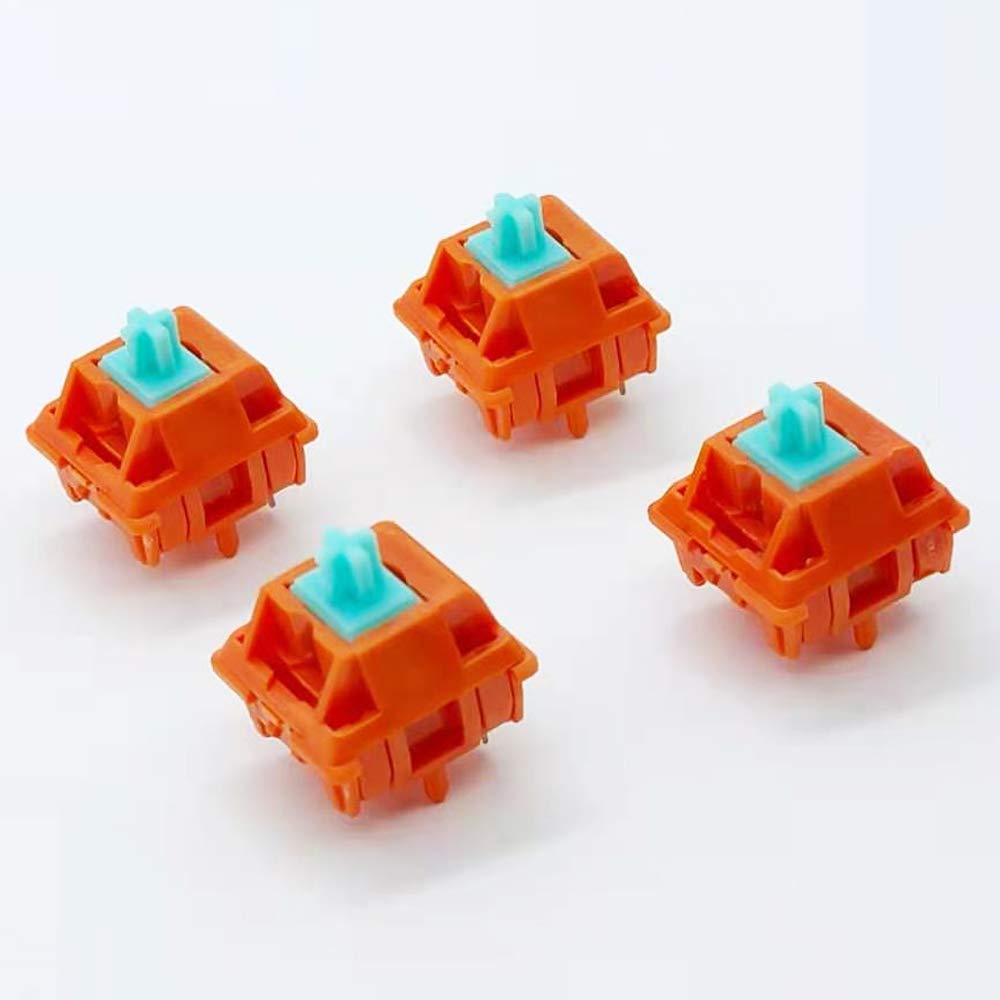 Tecsee Purple Panda PME Material Linear Keyboard Switches | Cherry-Style | Mechanical Gaming Keyboards | Long Stem | Plate Mounted | SMD 5 Pin RGB Switches for Backlit Keyboard (Carrot 70)