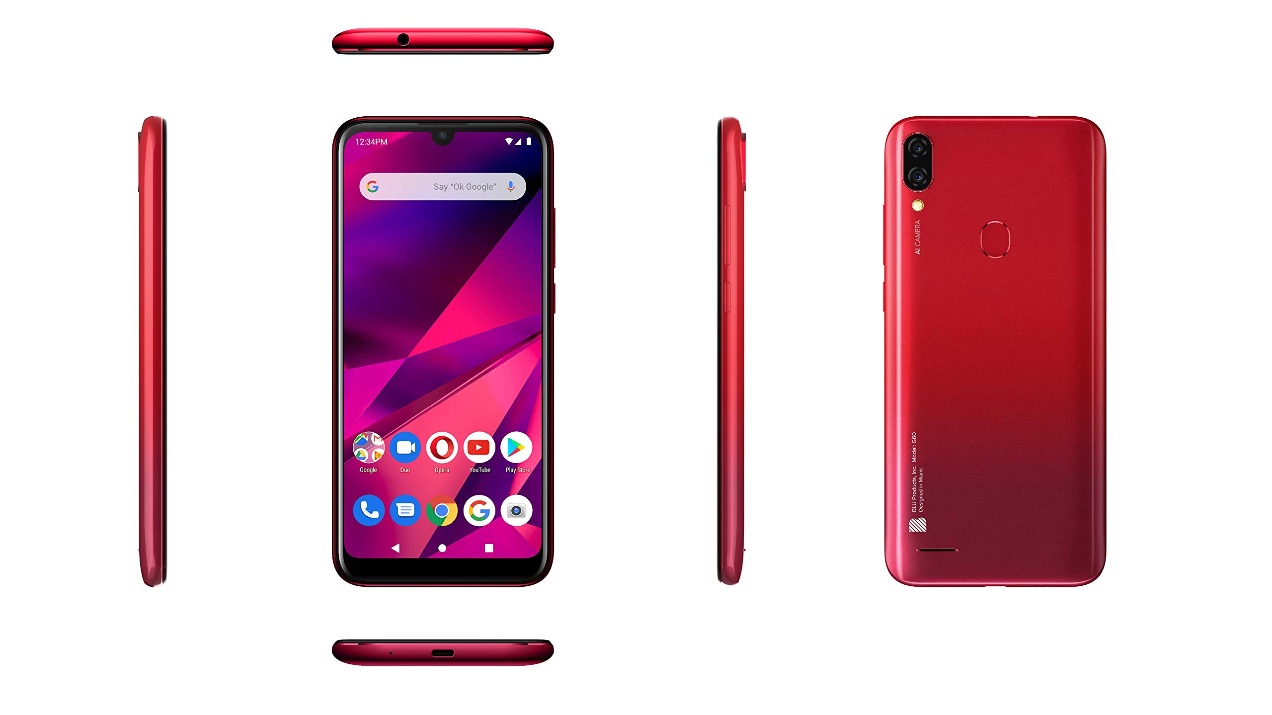 BLU G60 G0271WW 64GB Dual-Sim GSM Unlocked Phone - Red