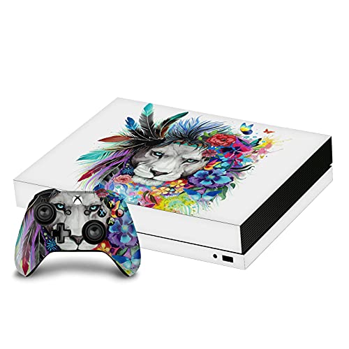 Head Case Designs Officially Licensed Pixie Cold King Of The Lions Art Mix Vinyl Sticker Gaming Skin Decal Cover Compatible With Xbox One X Console and Controller Bundle