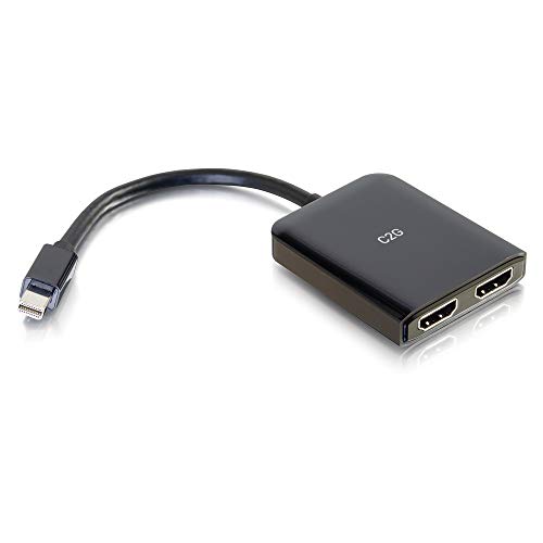 C2G 54292 USB Powered 4K 2-Port Mini DisplayPort to HDMI MST Hub Monitor Splitter, Black