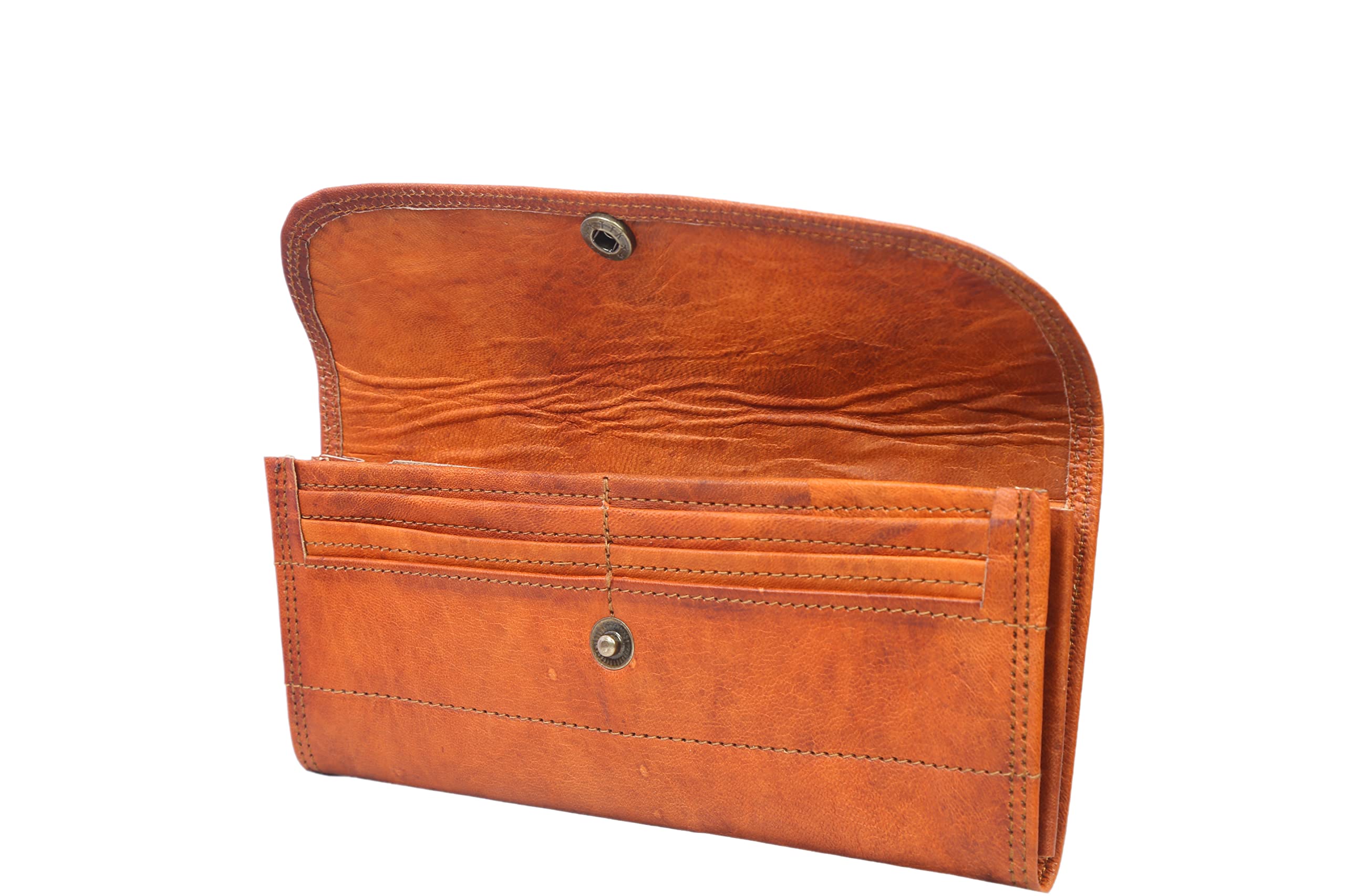 We Mitra Leather Women Purse Flap Wallet Clutch Brown Vintage Stylish