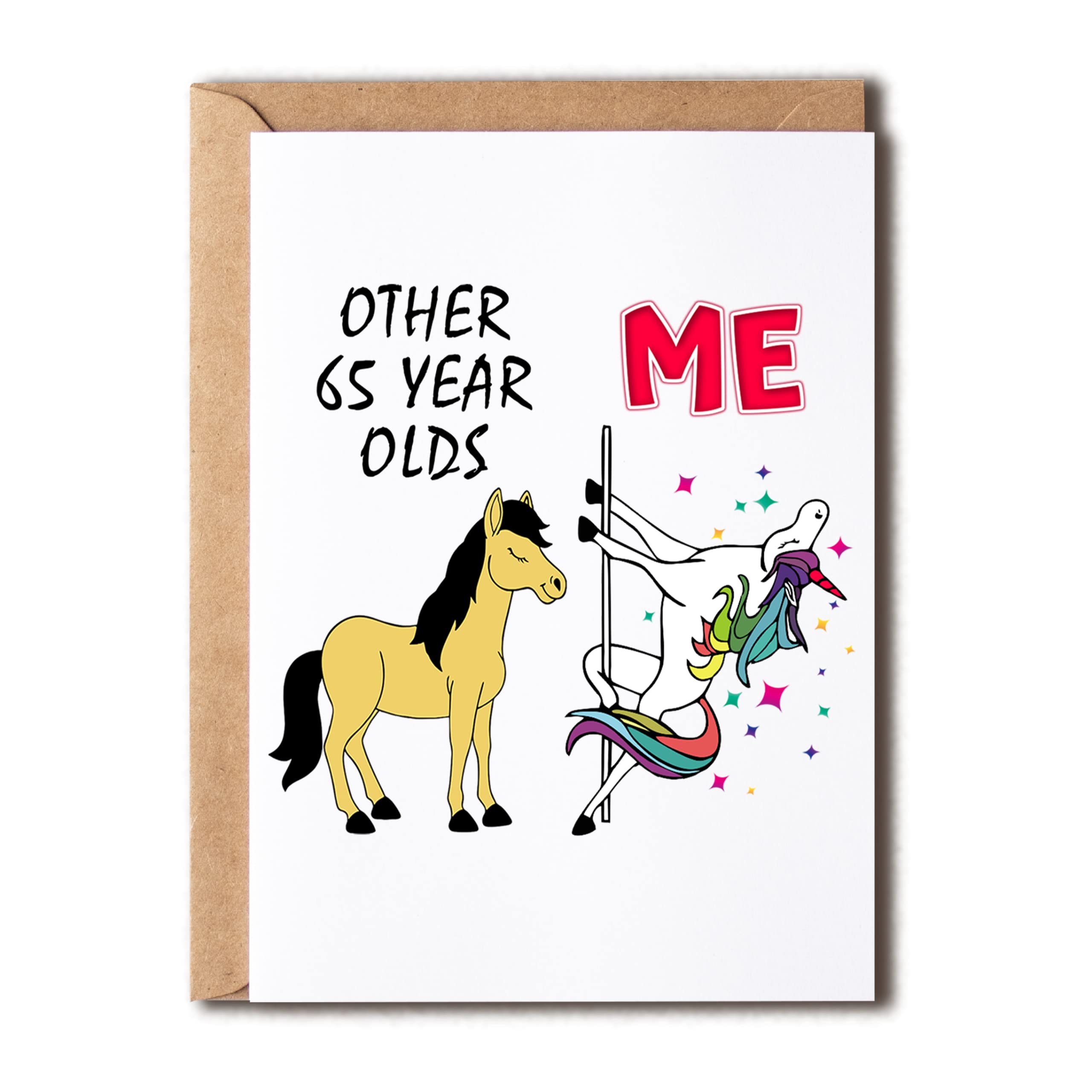 LillaGifts 65Th Birthday Gifts For Women Other 65 Year Olds Me Unicorn Card 65 Years Old Birthday Gifts Card For Mom Wife Friend Sister Her,5x7 inches