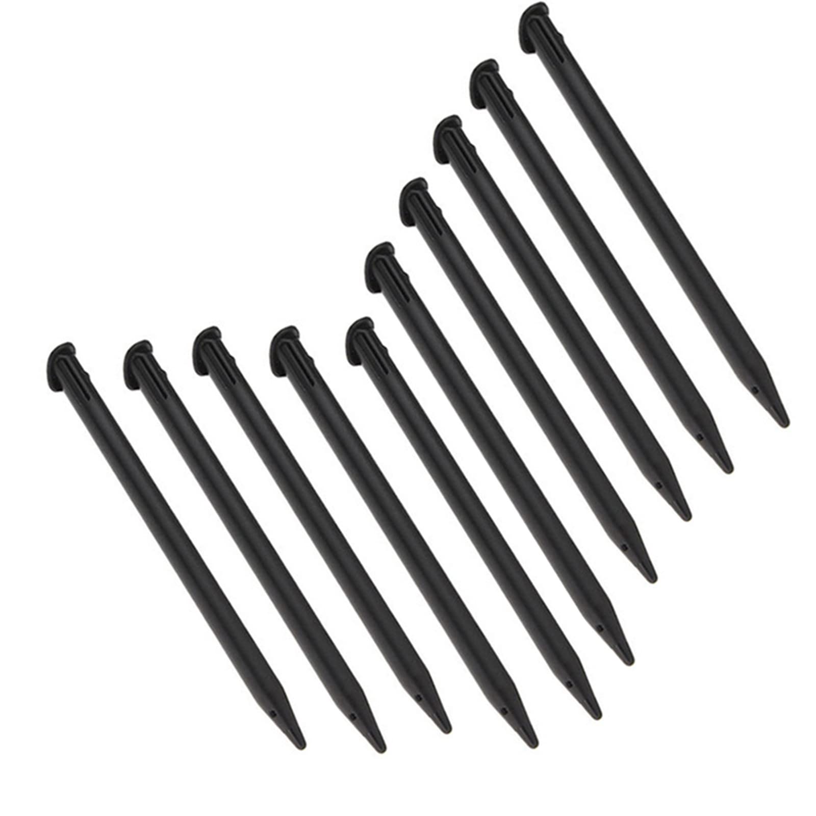 XHBTS 10 Pieces Plastic Replacement Touchscreen Stylus Pen, Compatible with Nintendo New 3DS XL, New 3DS LL (Black)