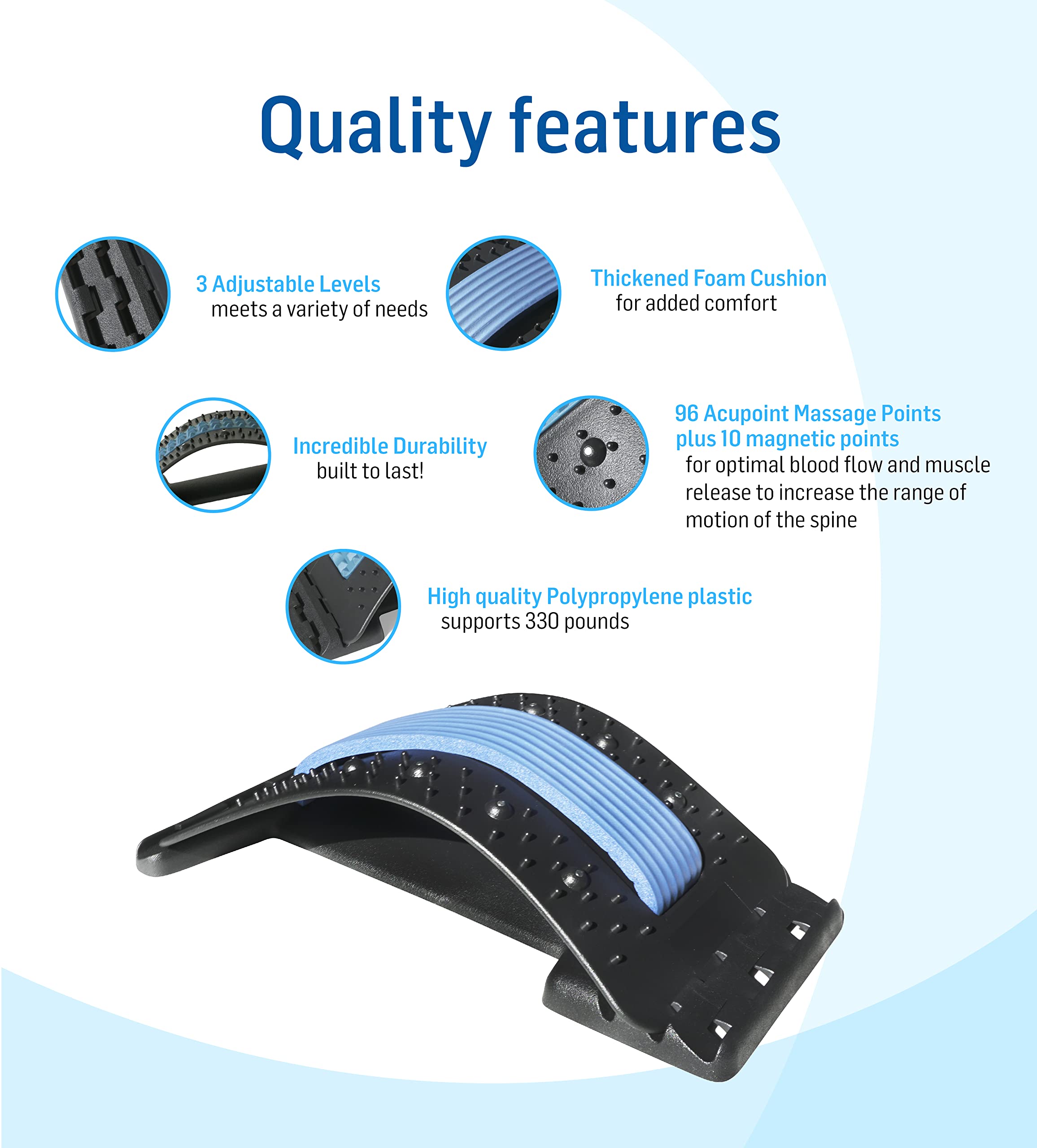 Back Stretcher, Spine Board, Back Cracker, Adjustable Multi-Level Lower Back Stretcher, Lower Back Pain Relief Device with Magnet Acupoints, Back Muscle Pain Relief for Sciatica, Herniated Disc