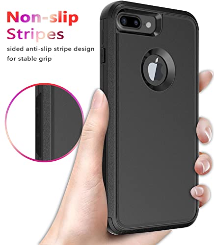 Diverbox Case [Shockproof] [Dropproof] [Dust-Proof],Heavy Duty Protection Phone Cover for Apple iPhone 8 Plus & 7 Plus (Black)