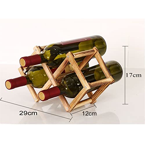 DOUBA Wooden Wine Rack 3 Bottle Rack Bar Display Folding Wooden Wine Rack Wine Bottle Rack (Color : D, Size