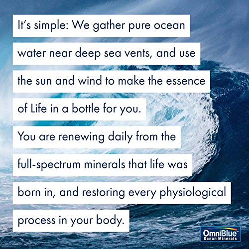 OmniBlue Ocean Minerals | 100% Natural Solar-Harvested Ocean Electrolytes | All Required Macro and Trace Minerals | Not Lab-Made | No Additives … (8 oz.)