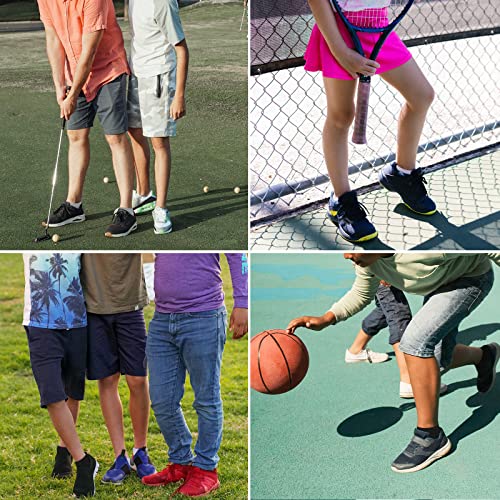 Auranso Boys Socks Kids Girls Athletic Ankle Half Cushion Low Cut Socks 6 Paris White Grey 7-10 Years