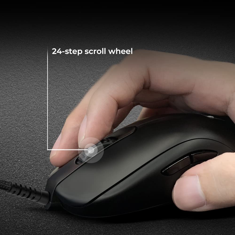 BenQ Zowie FK2-C Symmetrical Gaming Mouse | Professional Esports Performance | Driverless | Paracord Cable | Revisioned C-Features | Matte Black | Medium Size
