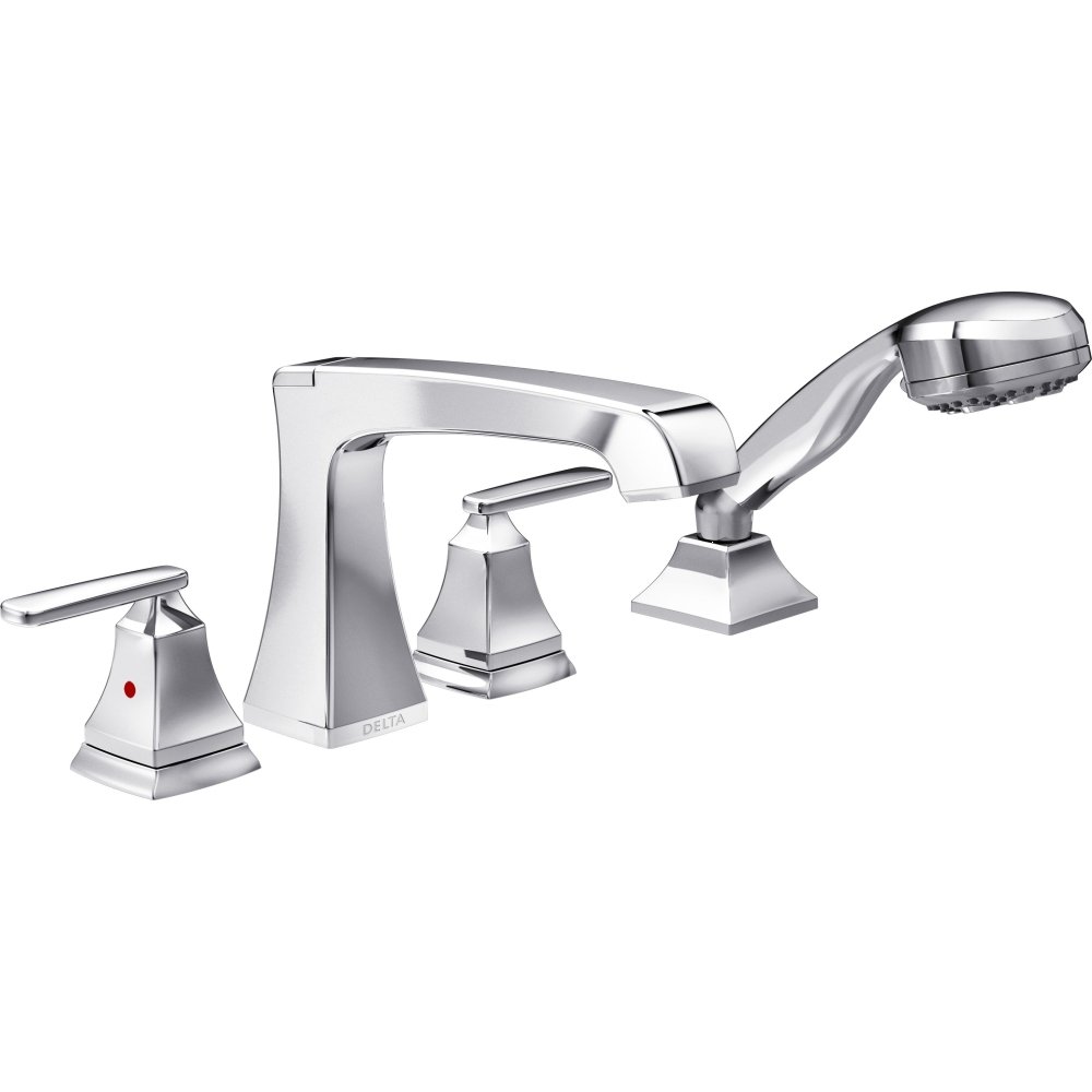 Delta Faucet Ashlyn Roman Tub Faucet with Hand Shower - T4764 - Bathtub Faucet with Handles & Hand Shower - Chrome (Valve Sold Separately)