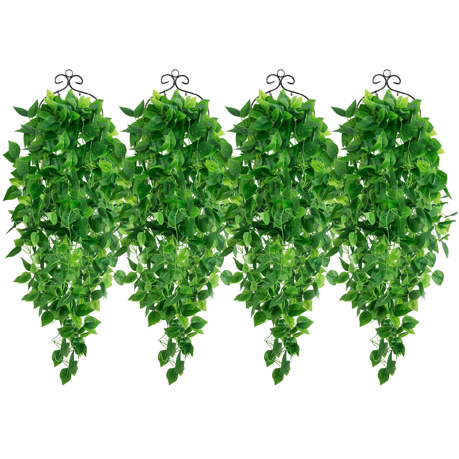 Ouddy 4Pcs Artificial Hanging Plants 3.6ft Fake Ivy Vines, Fake Hanging Plants Artificial Plants for Kitchen Garden Wedding Indoor Outdoor Decoration
