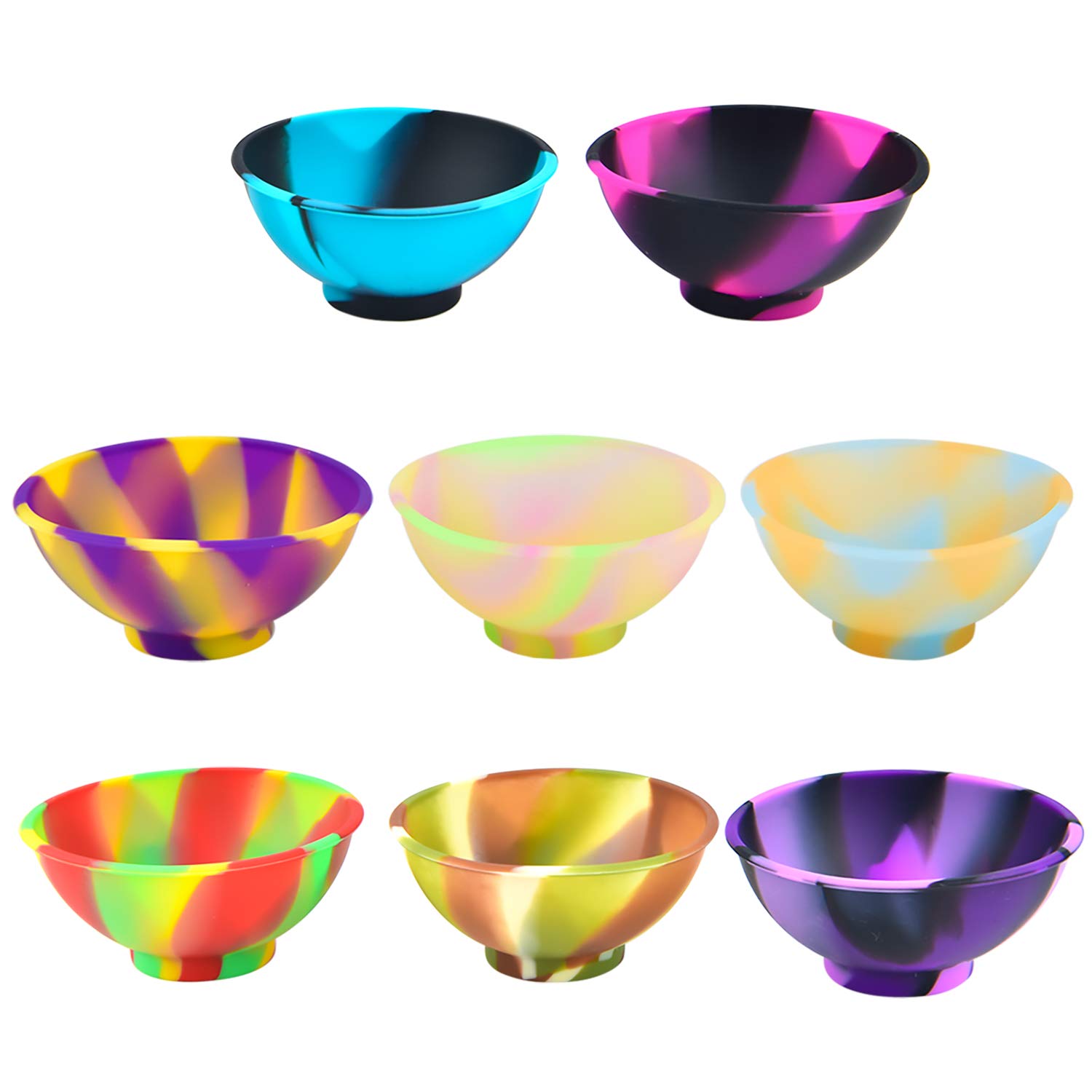 Coopay 8 Pieces Mini Silicone Bowls Multicolor Pinch Bowls Heat Resistant Snack Bowls Prep and Serve Bowls, Unbreakable, Flexible, 1.75 Oz (Mixed Colors)