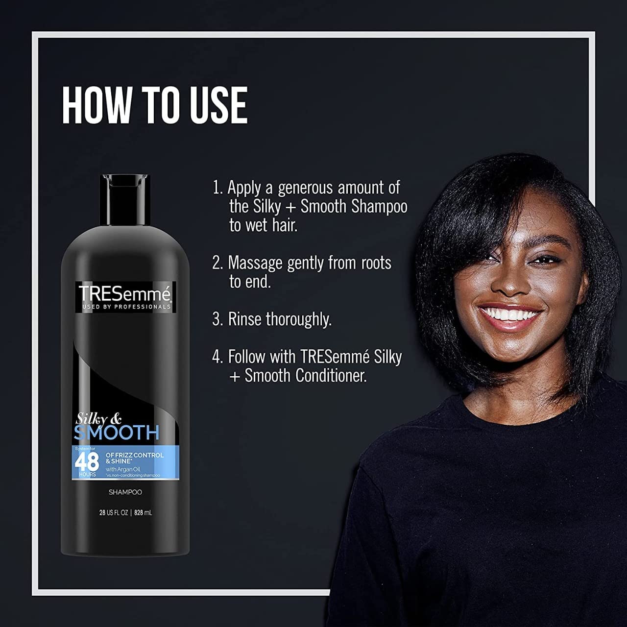 TRESemmé Shampoo, Smooth and Silky, 28 oz