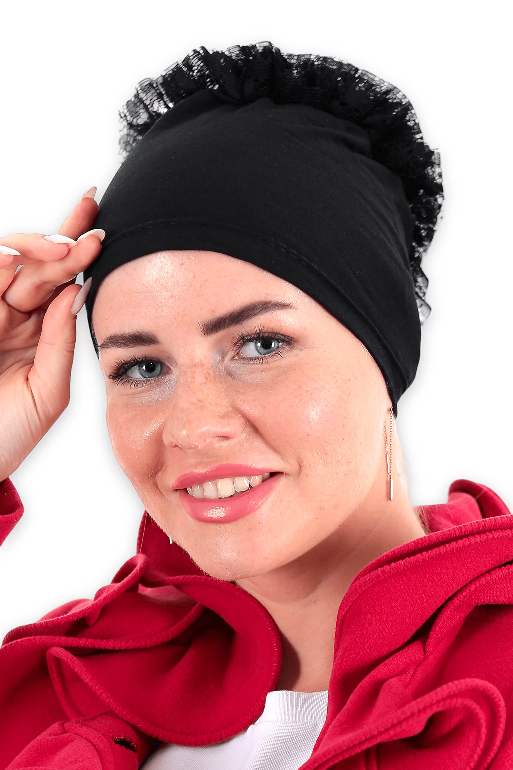 Avanos Hijab Undercap Volumizer, 100% Cotton Hijab for Women, Underscarf Hijab Cap, Instant Ready to Wear Head Wrap Muslim (Black)