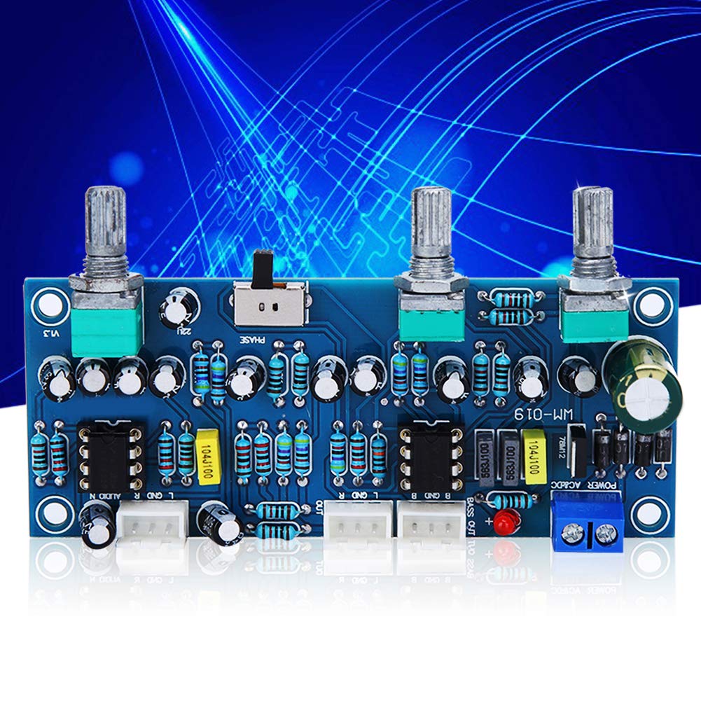 Garosa Preamp Board Digital Tuning Preamp Tone Board 2.1 Channel Subwoofer PreAmp Low Pass Filter Preamp Audio Processor Preamplifier Circuit Board