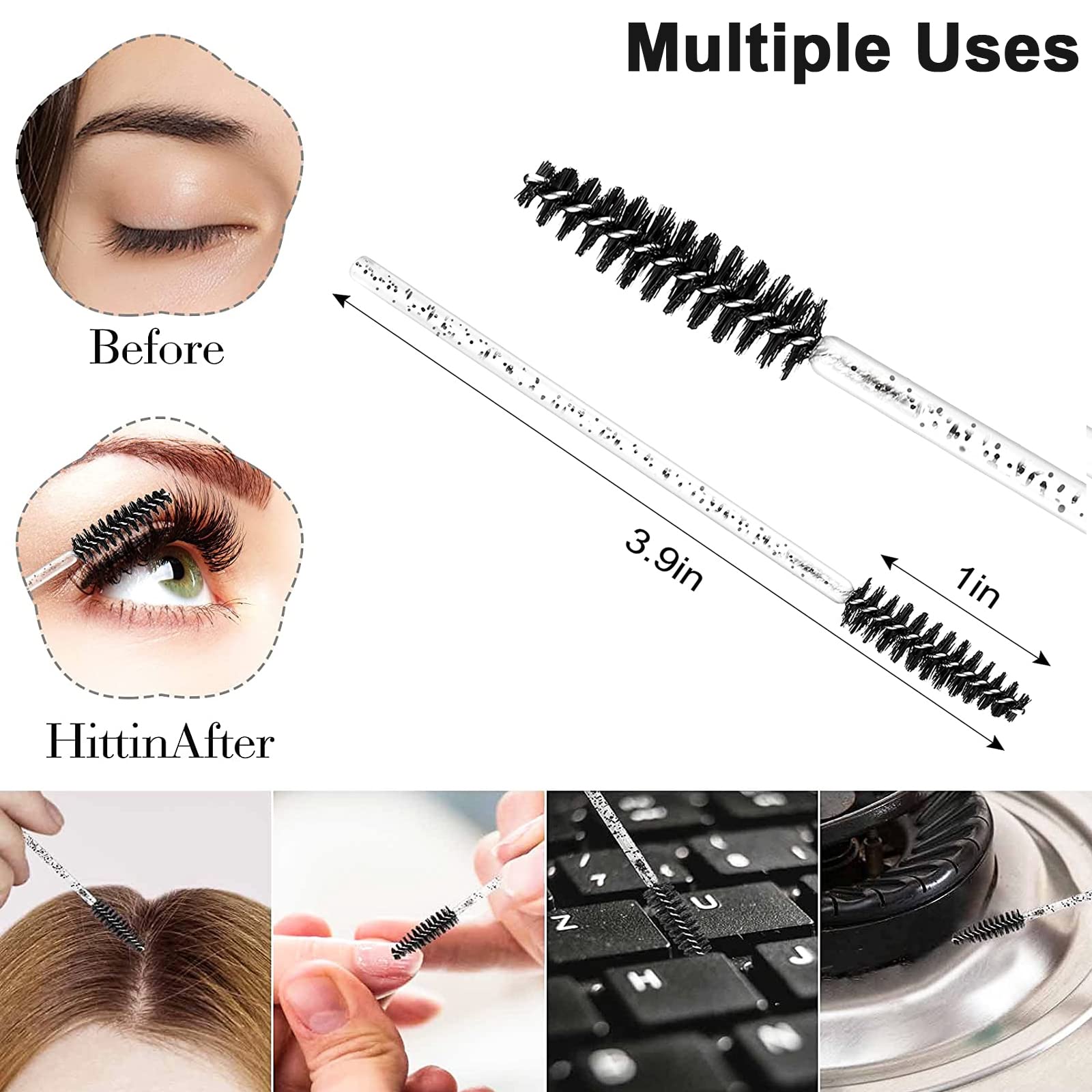 BUCICE Eyelash Extension Kit, 50ml Lash Shampoo Lash Mousse for Eyelash Extensions Cleanser, Lash Fan USB Handheld Air Conditioning Blower Fan, with Mascara Brushes Nose Brushes and Wash Bottle Set