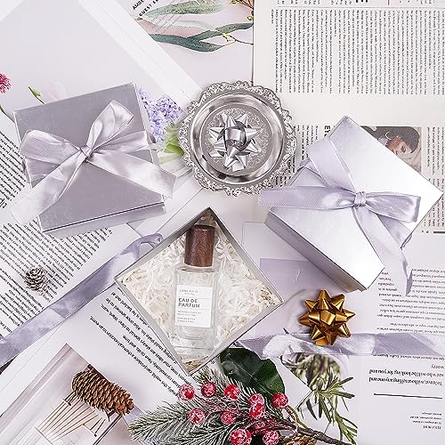 Elephant-package 12Pack Small Gift Boxes with Lids, Silver Gift Boxes with Ribbon for Wedding, Birthday, Christmas, Present Packing, Party Favor, Candle Boxes, Treat Boxes.