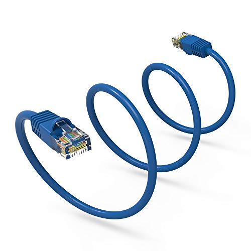 CABLYTIC (100 Pack Cat 6 Ethernet Cable 50 Feet Blue UTP Booted 50 FT Computer Network Cable, Internet Cable, Cat 6 Cable