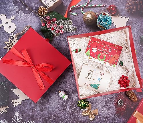 Elephant-package Medium Gift Box with Lids, Ribbon and Paper Filler, for Birthdays, Christmas, Valentine's Day, Present Packing - Collapsible, 8.7", 1 Pack, Red