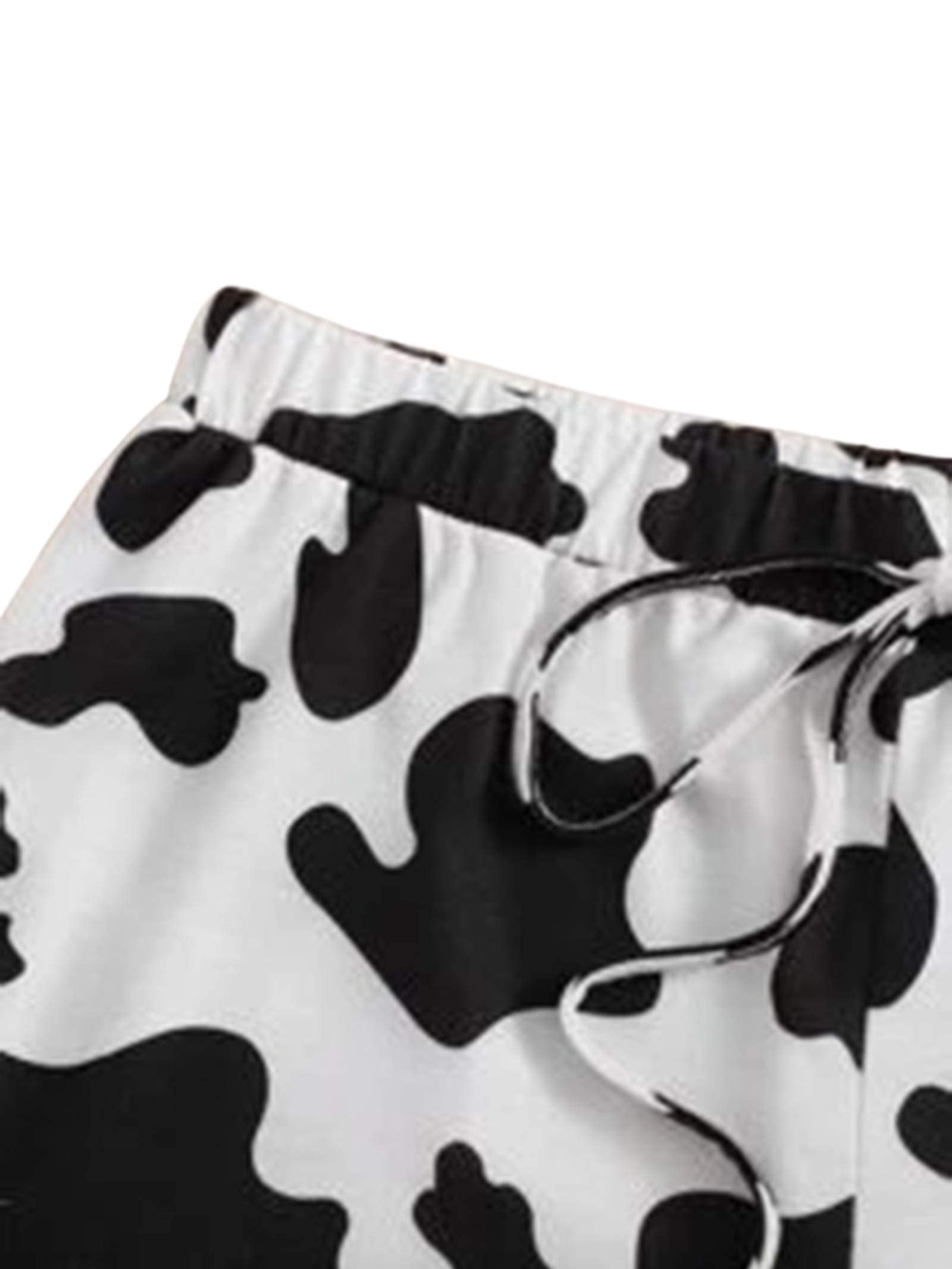Avanova Women's Cow Print Shorts Elastic Waist Casual Yoga Workout Running Active Shorts Cow Small