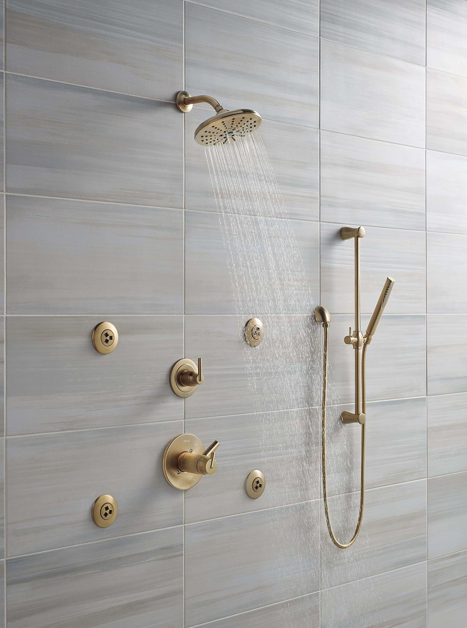 Delta Faucet Trinsic 3-Setting Shower Handle Diverter Trim Kit, Diverter Valve Trim Kit Gold, 3 Way Shower Diverter, Delta Diverter Trim, Champagne Bronze T11859-CZ (Valve Not Included), 5.00 x 4.50 x 5.00 inches