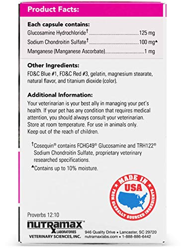 Nutramax Cosequin Joint Health Supplement for Cats - With Glucosamine and Chondroitin, 55 Capsules