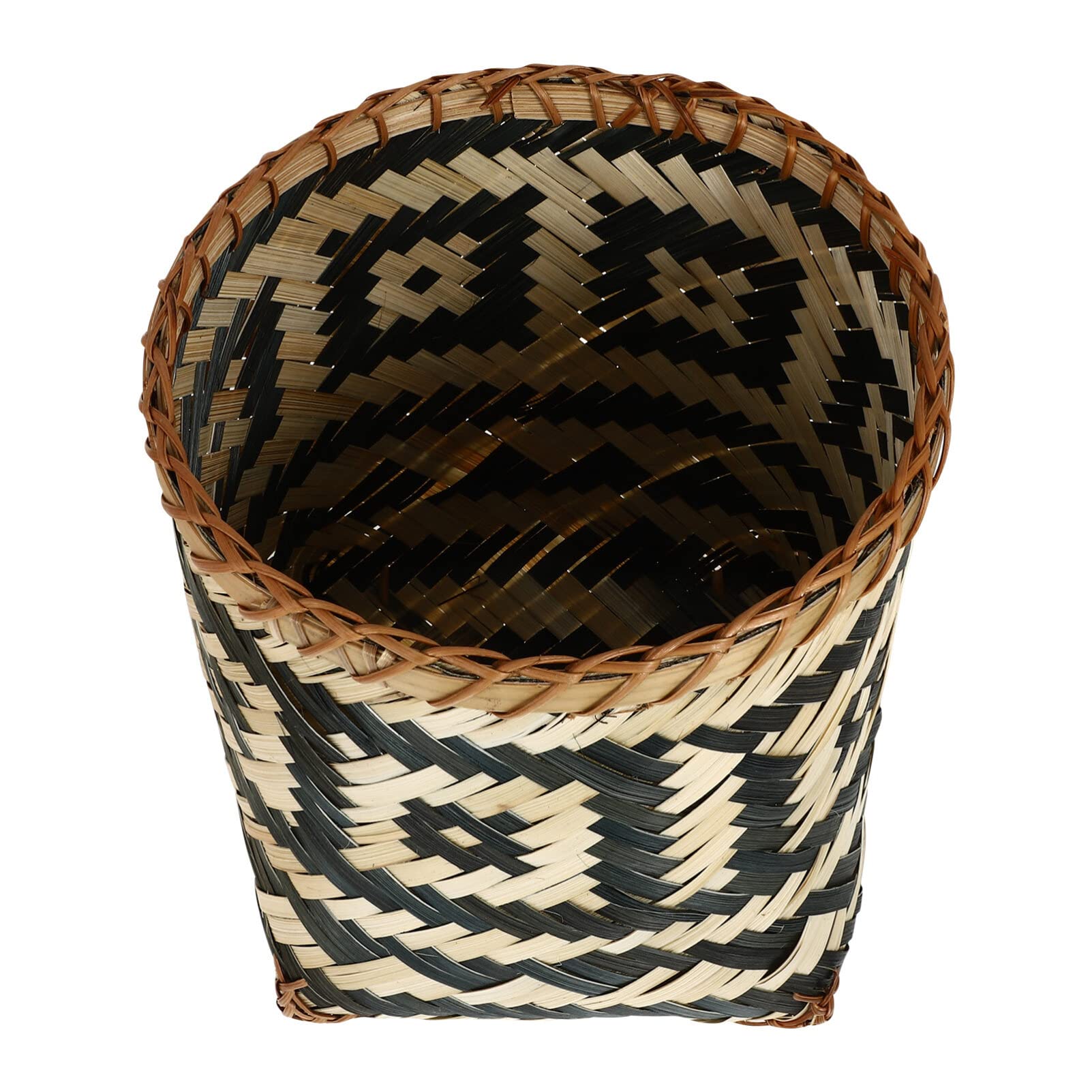 DOITOOL Bamboo Trash Can Woven Basket Decor Dirty Clothes Basket Woven Trash Can Waste Paper Basket Flower Arrangement Basket Bamboo Weaving Basket Bamboo Woven Basket Waste Paper Holder