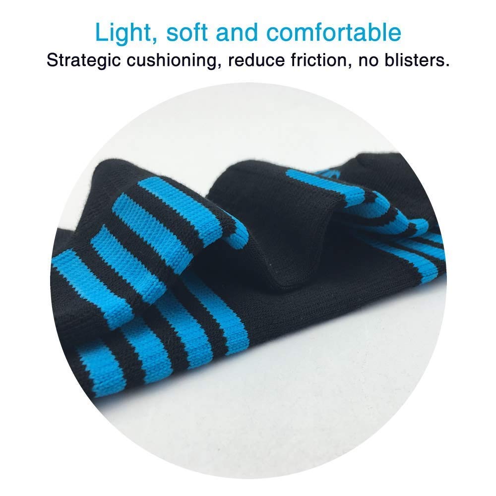 BERING Men's Ankle Socks Running Athletic Quarter Socks, Black, Size 9-12, 6 Pairs