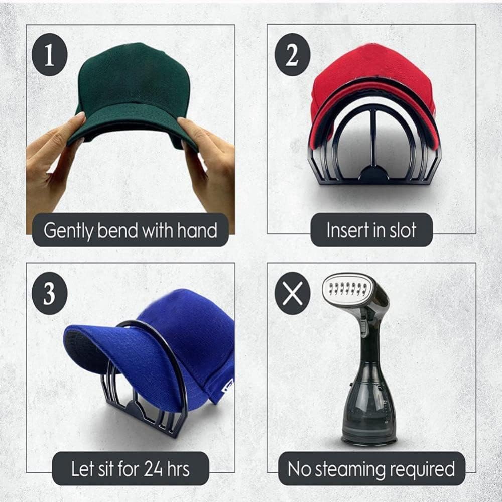 Black Modern Hat Brim Bender, Hat Shaper for Baseball Caps Plastic Dual Slots Design Perfect Hat Curving Band, Practical Convenient