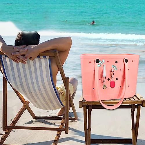 Palksky 6Pcs Inserts Hooks Accessories for Bogg Bag - Insert Charm, Cup Holder Connector, Key Holder, Sturdy and Durable Compatible with Simply Southern Rubber Beach Totes Bags