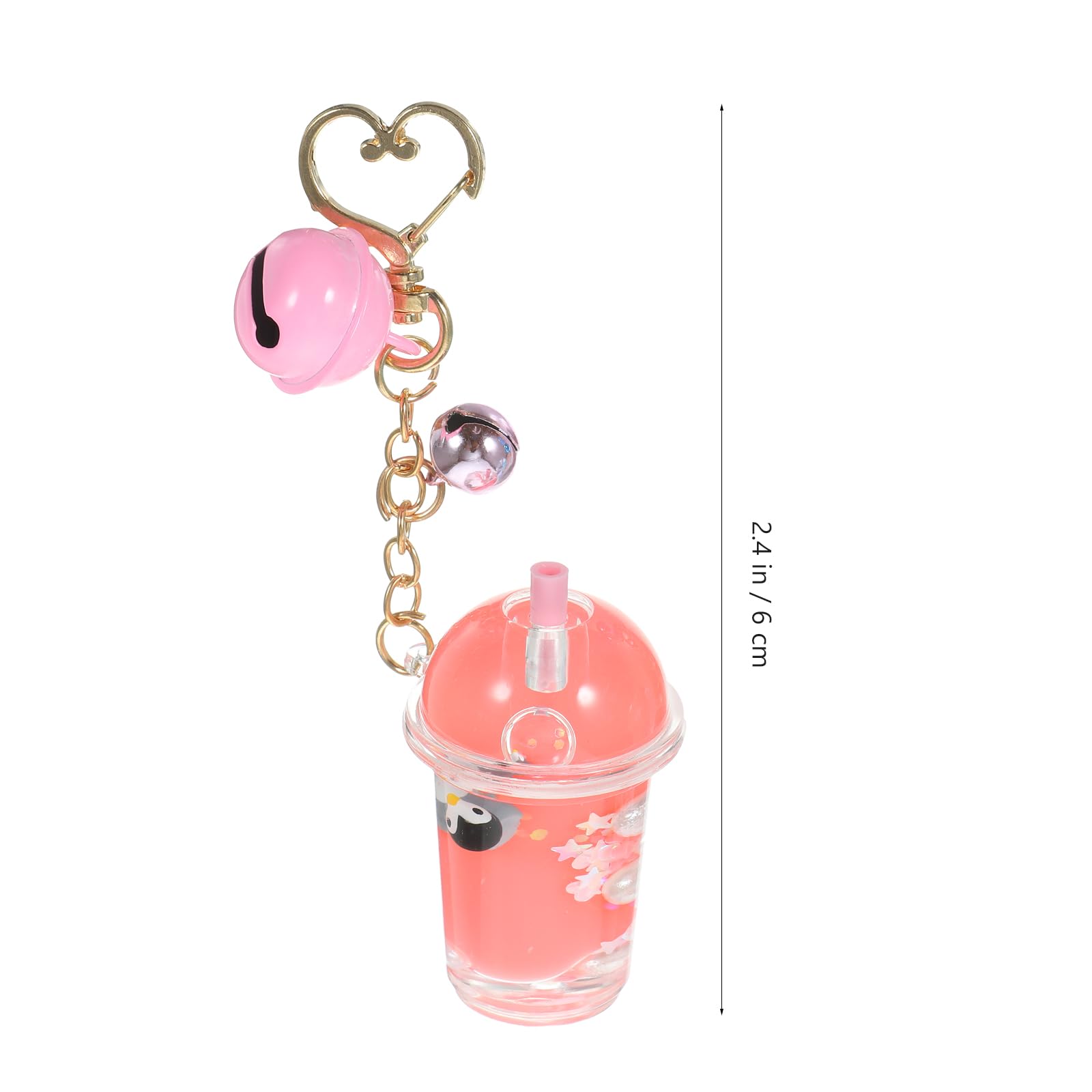 BEOSOFLOY Tea Keychain with Liquid 4PCS Bubble Tea Keychain Cute Floating Animals Tea Keychain with Liquid Quicksand Keychains Car Key Chain Key Ring Bag Pendant Decoration