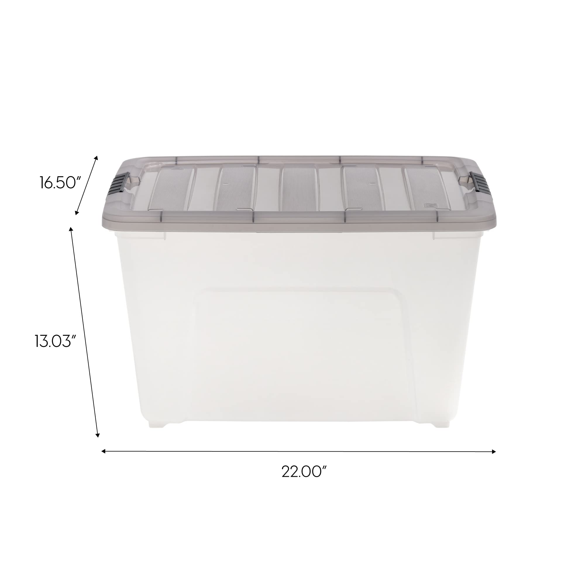 IRIS USA 53 Quart Stack & Pull Clear Storage Box, Gray, 5 Pack