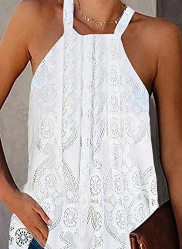 Padaleks Women's Colorblock O Neck Strappy Camisole Tank Tops Cold Shoulder Loose Casual Sleeveless Shirts Blouses