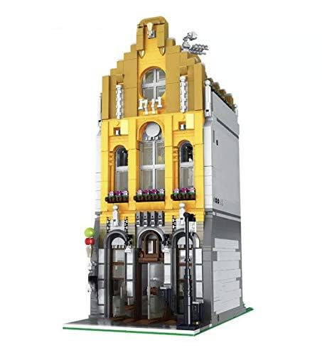General Jim's Architecture Building Blocks Lighted Ice Cream Parlor 2605 Pieces with LED Light Set Included City Store Building Toy Set for Adults and Teens
