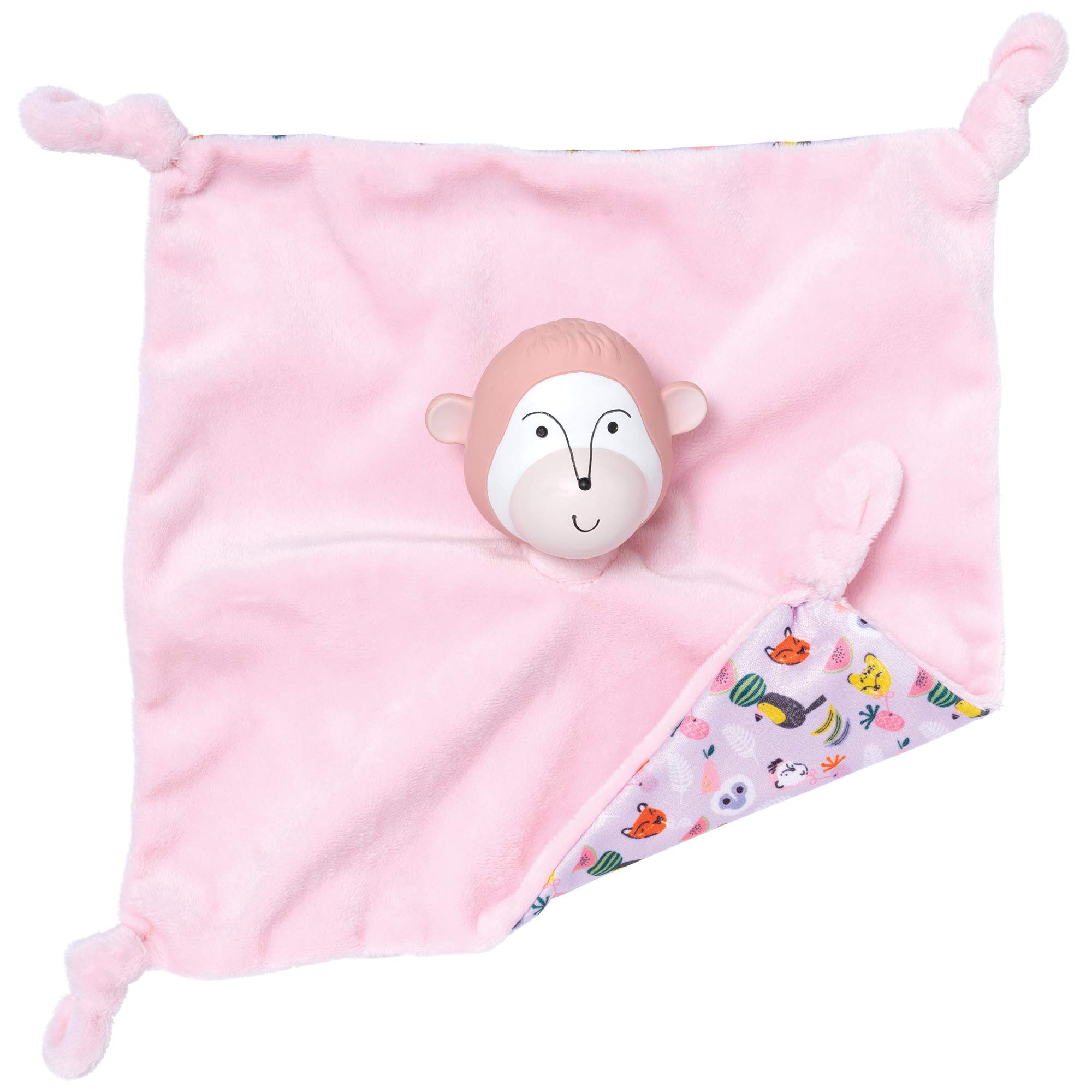 Manhattan Toy Fruity Paws Momo Monkey Baby Soothing Lovie with 100% Natural Rubber Head Teething Toy