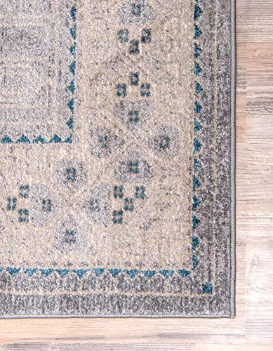 Unique Loom Salzburg Collection Classic Traditional Design Oriental Inspired Area Rug, 10 ft x 13 ft, Gray/Beige