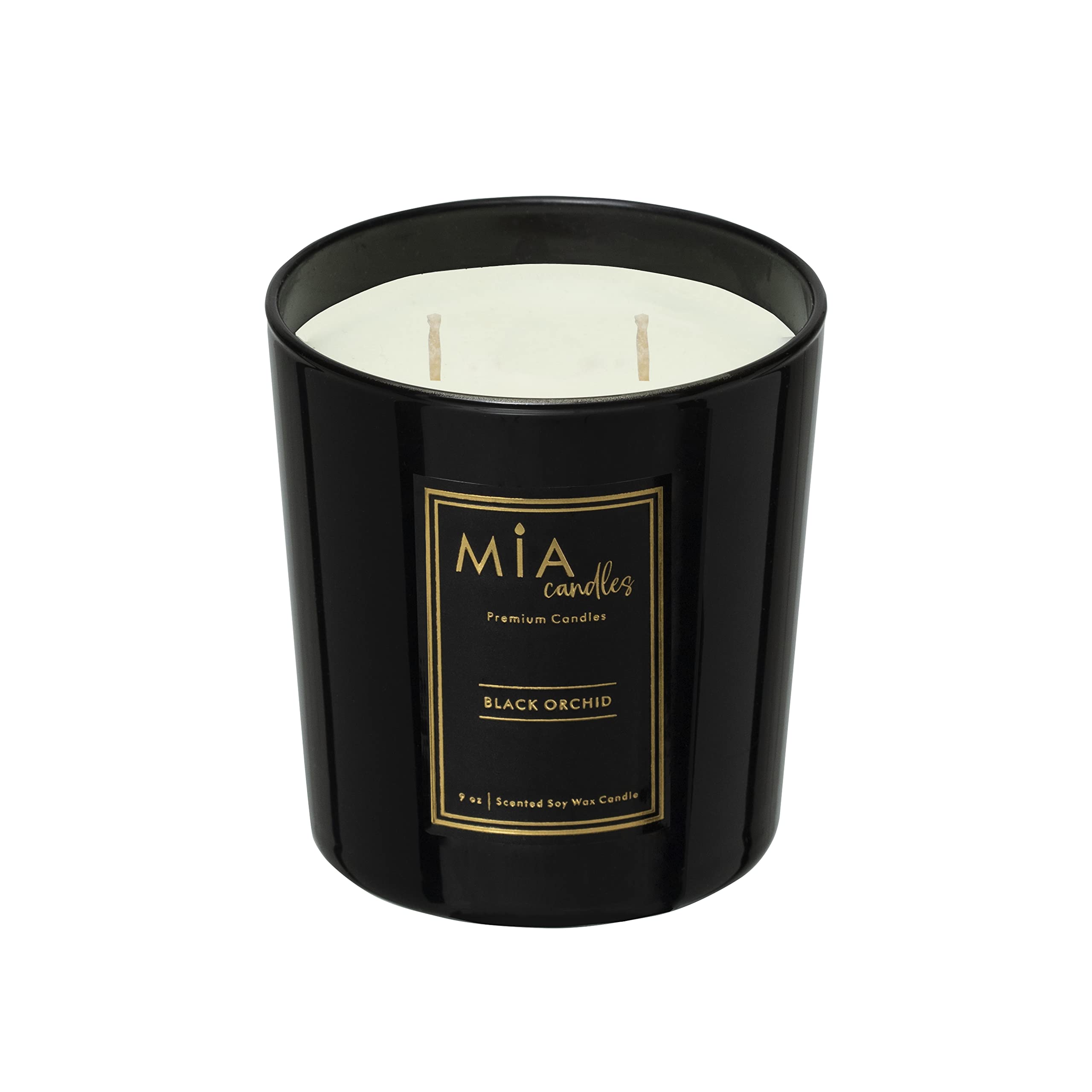 Mia Candles | Black Orchid Highly Scented Candles for Home | 9 oz 45 Hours Burn Time | Non-Toxic Natural Soy Wax Candles | Aromatherapy, Home Decor, Meditation