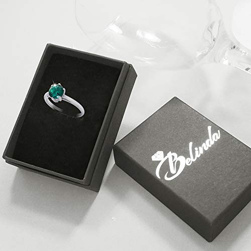 Belinda Jewelz Womens 925 Sterling Silver Classic Solid Band Solitaire Center Round 7 mm Gemstone Timeless Engagement Wedding Jewelry Accessory Fine Ring (7)