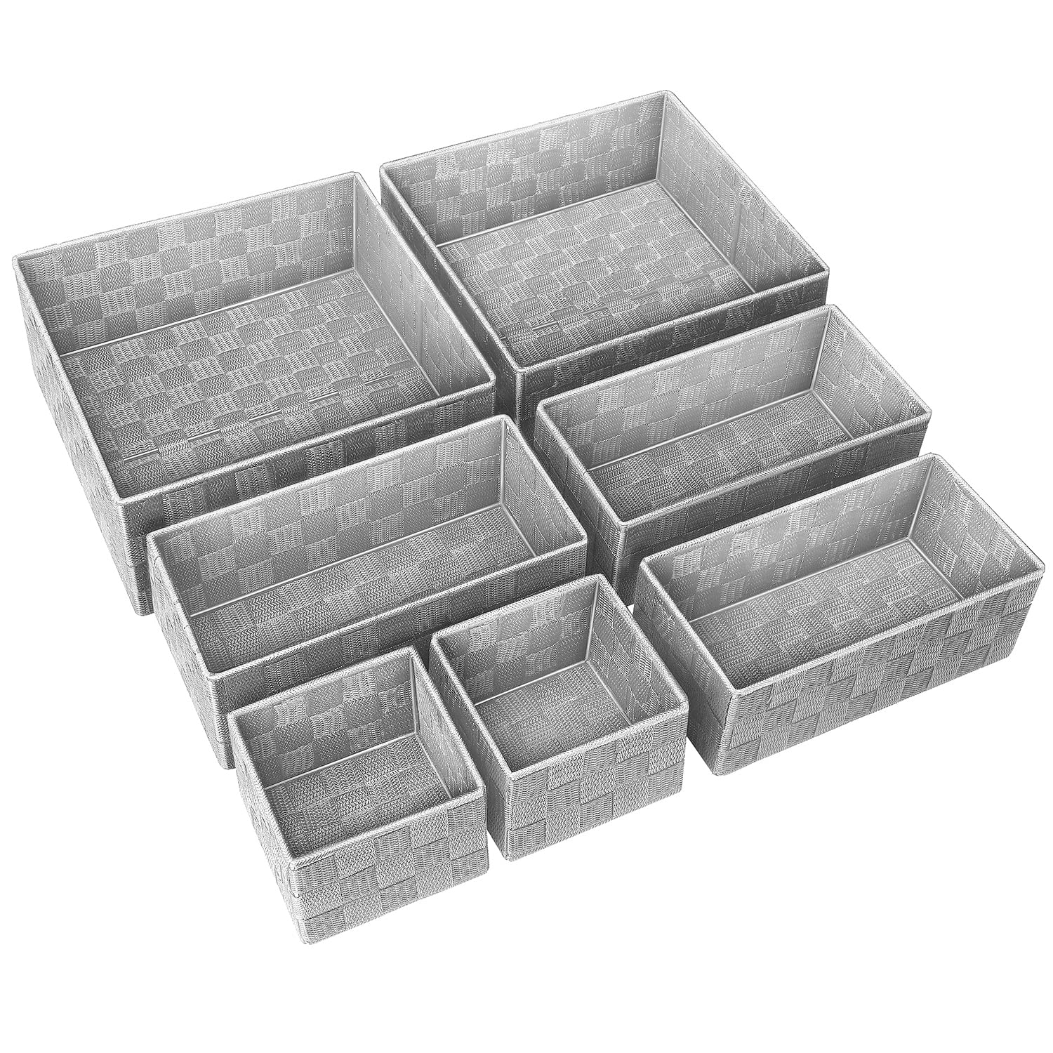 LOVSTORAGE Small Baskets for Organizing 7-Pack, Woven Storage Baskets for Shelves Bathroom Baskets Decorative Closet Organizer Dresser Bins Shelf Baskets