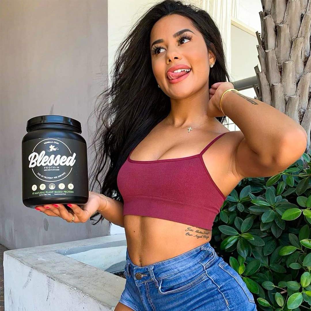 Blessed Plant Based Superfood Protein, 23g of Protein,Vegan Friendly, Vanilla Chai, 1LB Bottle