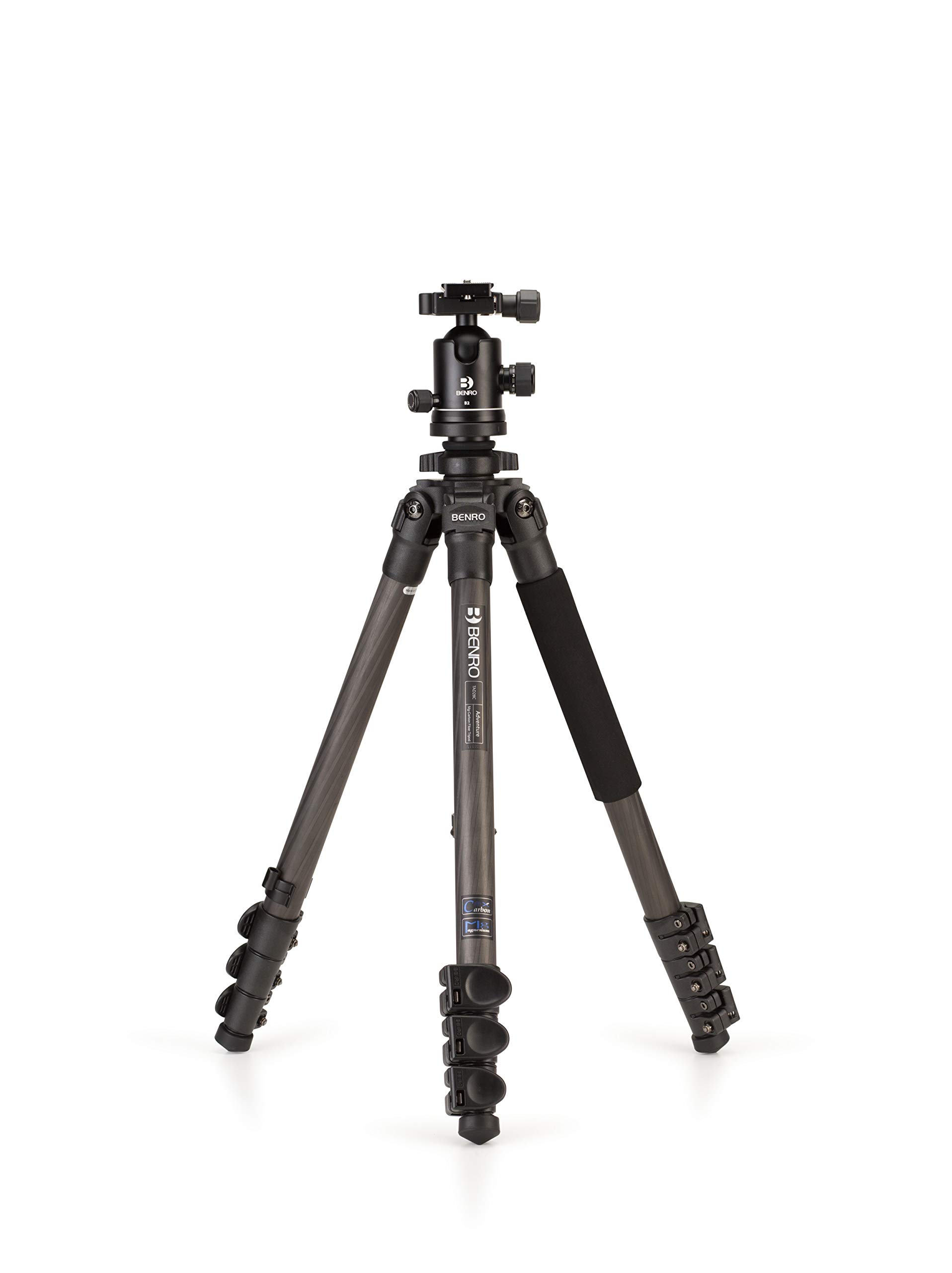 Benro Adventure 2 Series Carbon Fiber Tripod w/ B2 Ball Head (TAD28CB2),Black,Series 2/ 4 Section Kit w/ B2 Head