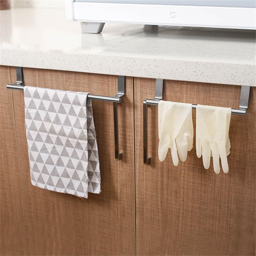 Towel Rack for Cabinet, Strong Steel Kitchen Over Cabinet Towel Bar Holder, 9.5" Wide - 2 Pack