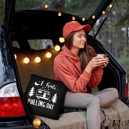 DEBLETEOMH Camper RV Must Haves Pillow Covers Camper Decor Rv Dinette Cushion Covers Camper Gifts Camper Decorations for Inside Glamping Accessories I Hate Pulling Out Pillow Covers 18x18 Inch