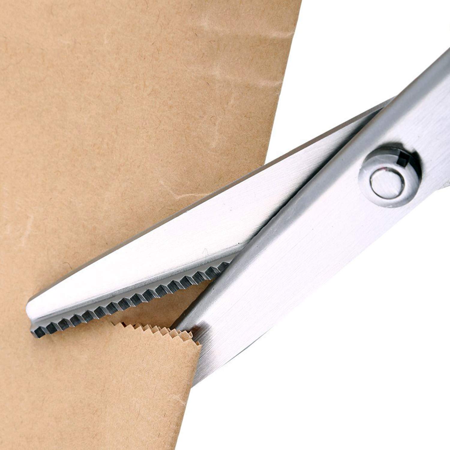 BlueSnail Stainless Steel Pinking Shears Comfort Grip Handled Professional Fabric Crafts Dressmaking Zig Zag Cut Scissors Sewing Scissors (Serrated, Orange)