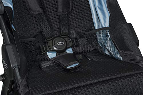 Britax B-Free Stroller, Frost - All Terrain Tires - Adjustable Handlebar - One Hand Fold - Large UV50 Canopy