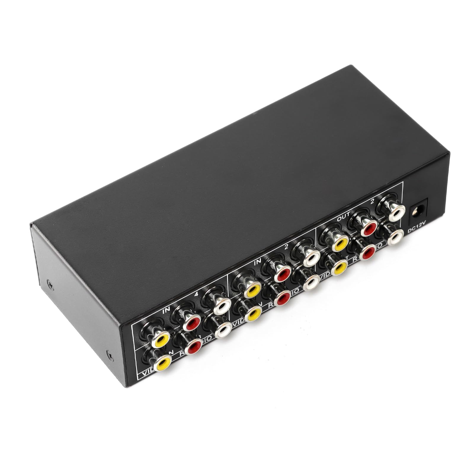 HONONJO AV SWITCHER 4 Way Converter Video Audio Selector for TV with Remote Control Video Switch Box (Electrical Volts: 110V)
