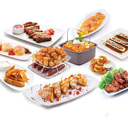 Nuwave 2pc Brio Air Fryer Cooking Accessory Kit, Reversible Rack and Baking Pan, Compatible with 3QT Brio Air Fryers or Larger