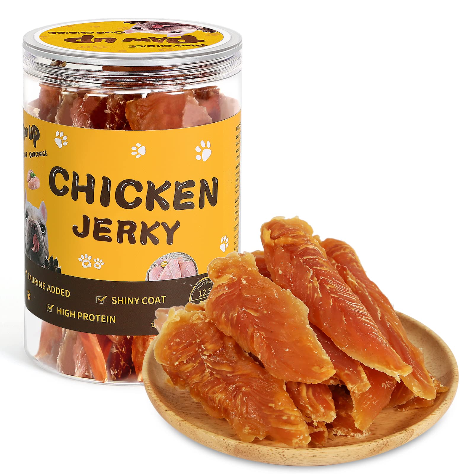 PAWUP Chicken Jerky Dog Treats, Human Grade Chicken Tender, All Natural High Protein Jerky for Dog, Rawhide-Free, No Artificial Flavors, 12.5 oz